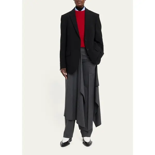 Michael Kors Asymmetric Overskirt Straight-leg Trousers