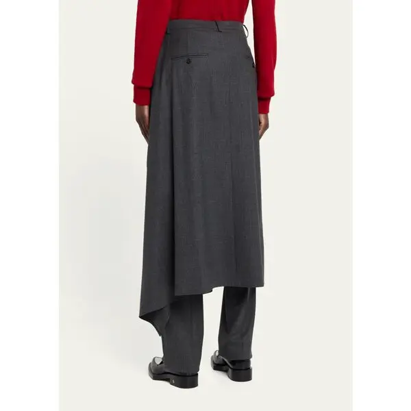 Michael Kors Asymmetric Overskirt Straight-leg Trousers