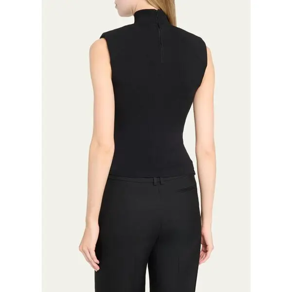 TOCCIN Diala Sleeveless Mock-neck Knit Top - Jet
