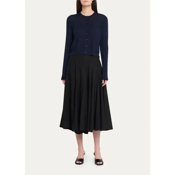 JASON WU Striped-panel Merino Wool Knit Crewneck Cardigan