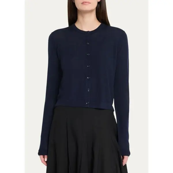 JASON WU Striped-panel Merino Wool Knit Crewneck Cardigan