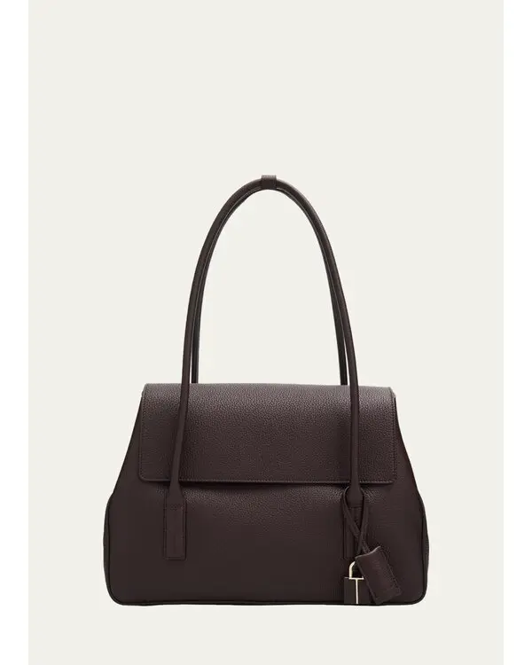 TOM FORD Eclipse Medium Leather Shoulder Bag - Chocolate