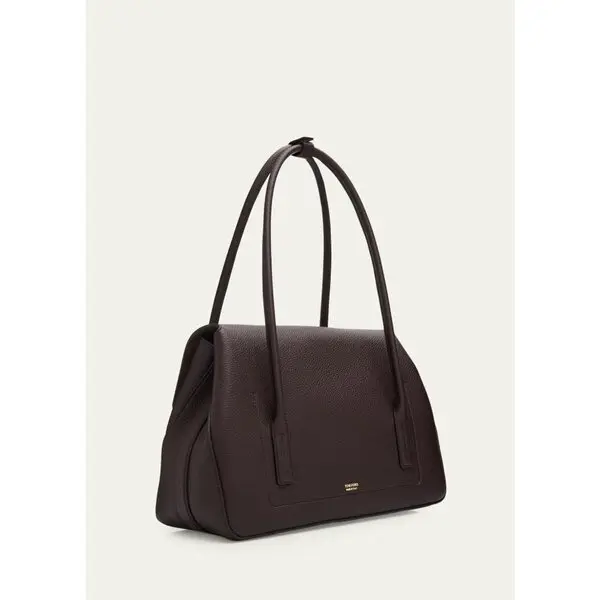 TOM FORD Eclipse Medium Leather Shoulder Bag - Chocolate