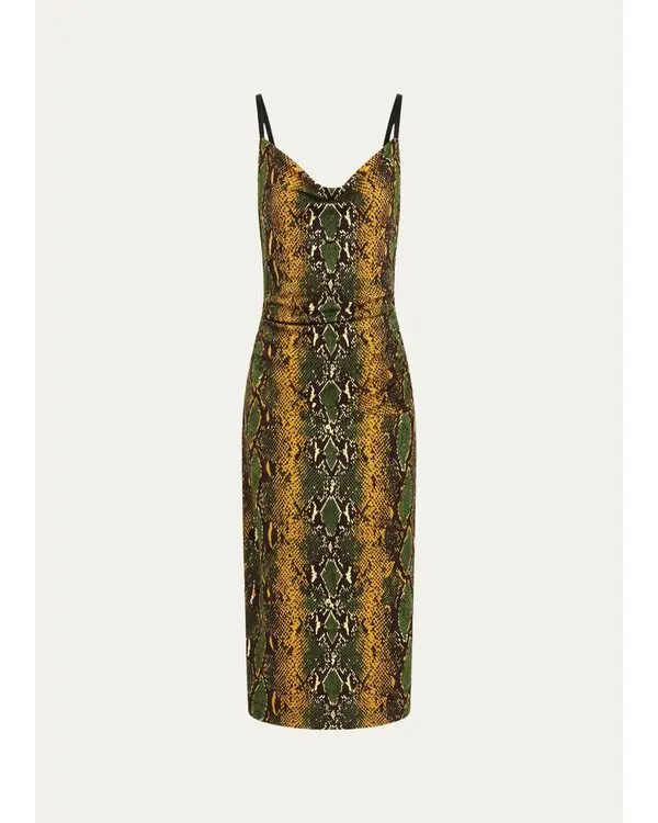 Diane Von Furstenberg Claudia Snakeskin-print Midi Slip Dress