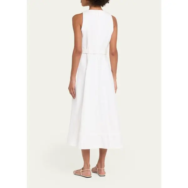 Cinq À Sept Zelda Belted Denim Midi Dress