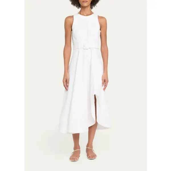 Cinq À Sept Zelda Belted Denim Midi Dress