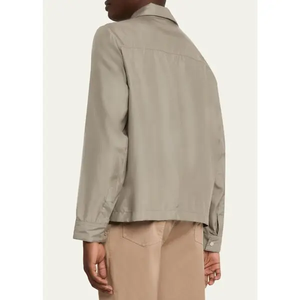 Brunello Cucinelli Silk Blend Snap-front Shirt Jacket