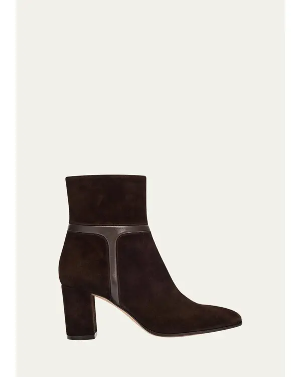 GIANVITO ROSSI 70mm Suede And Leather Ankle Boots - Momo