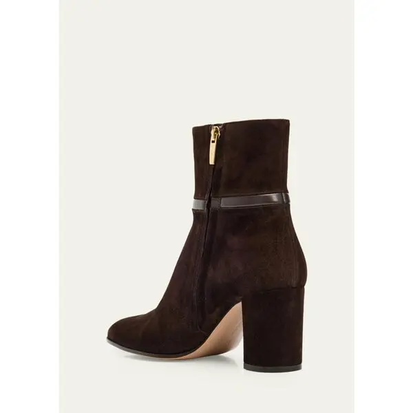 GIANVITO ROSSI 70mm Suede And Leather Ankle Boots - Momo