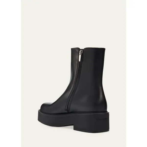 GIANVITO ROSSI 20mm Hiro Leather Ankle Boots