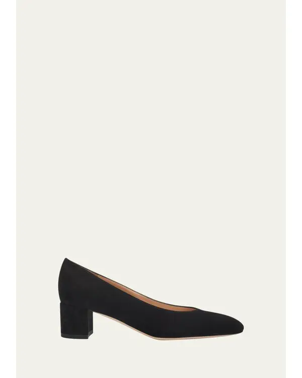 GIANVITO ROSSI 45mm Piper Suede Pointed-toe Pumps - Nero