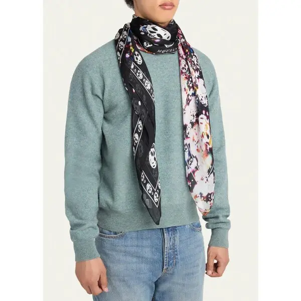 Alexander McQueen Skull Confetti Silk Scarf