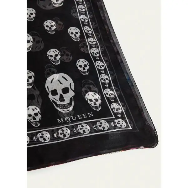 Alexander McQueen Skull Confetti Silk Scarf