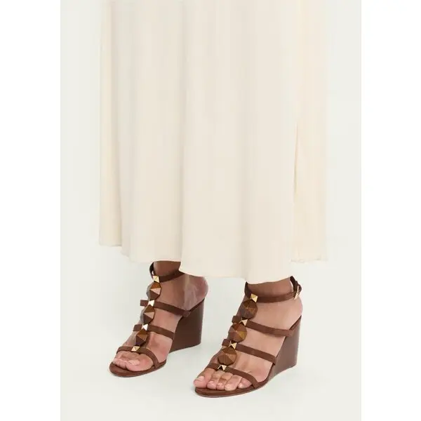 GIANVITO ROSSI 70mm Wooden Stud Suede Caged Sandals