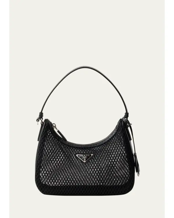 Prada Re-edition 2005 Leather-trim Mesh Top-handle Bag
