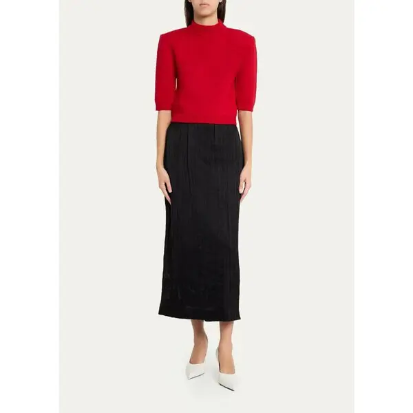 WILLY CHAVARRIA Chavela Wool Short-sleeve Crop Sweater