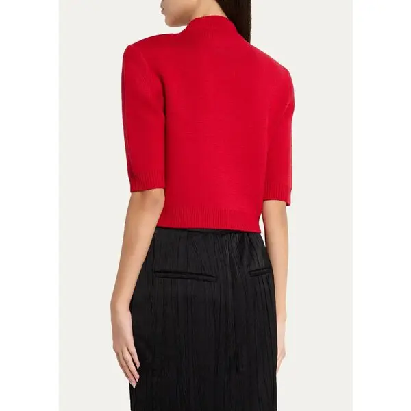 WILLY CHAVARRIA Chavela Wool Short-sleeve Crop Sweater