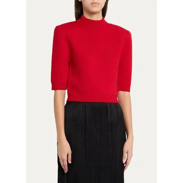 WILLY CHAVARRIA Chavela Wool Short-sleeve Crop Sweater