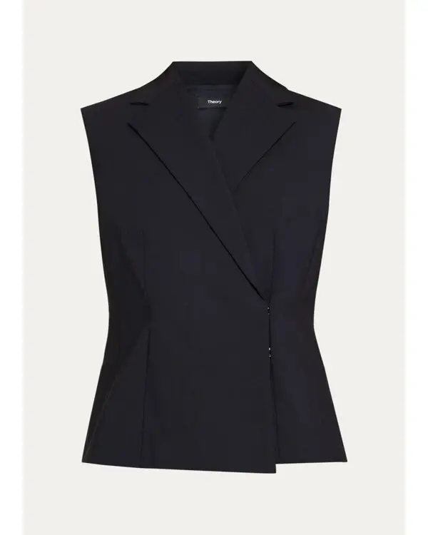 Theory Hourglass Asymmetric Vest - Deep Navy