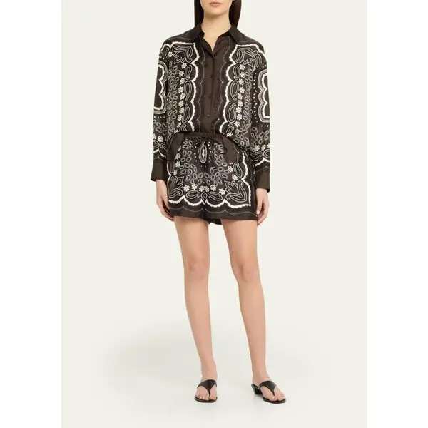 NILI LOTAN Frances Silk Shorts