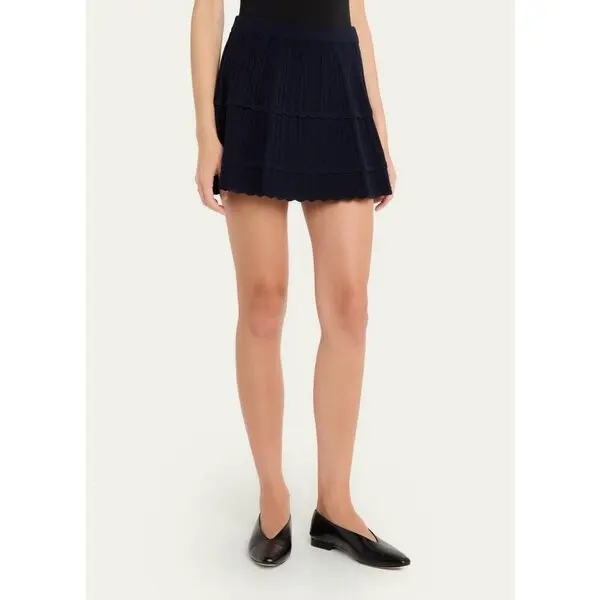 LoveShackFancy Rora Cable-knit Mini Skirt