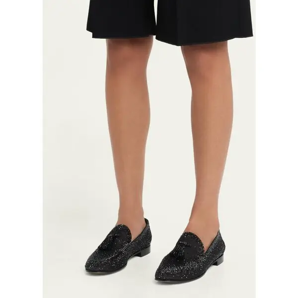 GIANVITO ROSSI Organza Crystal Loafers