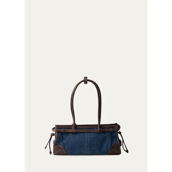 Prada Bonnie Medium Denim And Leather Shoulder Bag