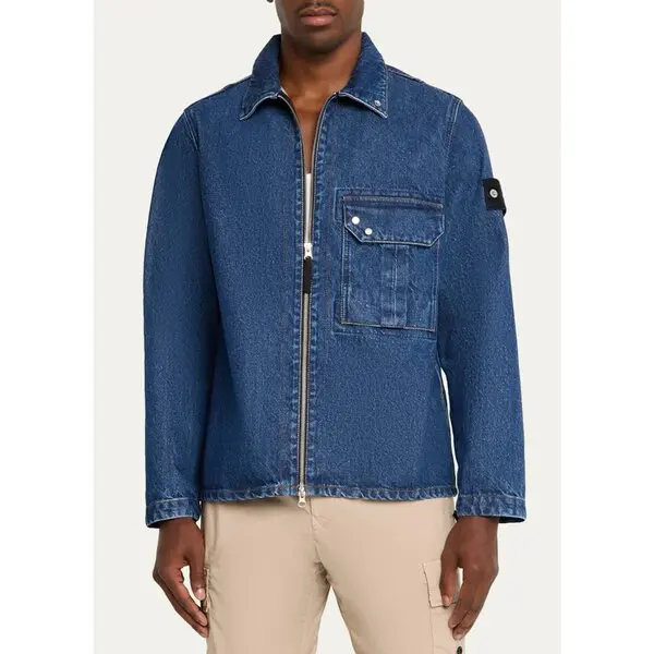 Stone Island Denim Full-zip Overshirt
