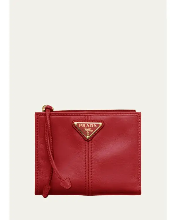 Prada Leather Bifold Wallet - Nero