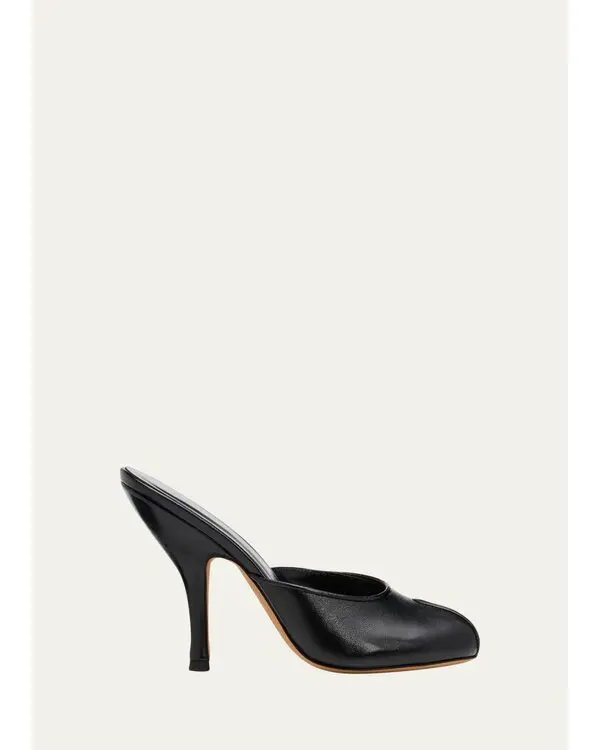 JUDE 105mm Date Leather Peep-toe Mules - Black