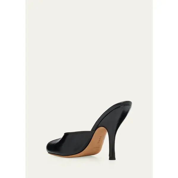 JUDE 105mm Date Leather Peep-toe Mules - Black