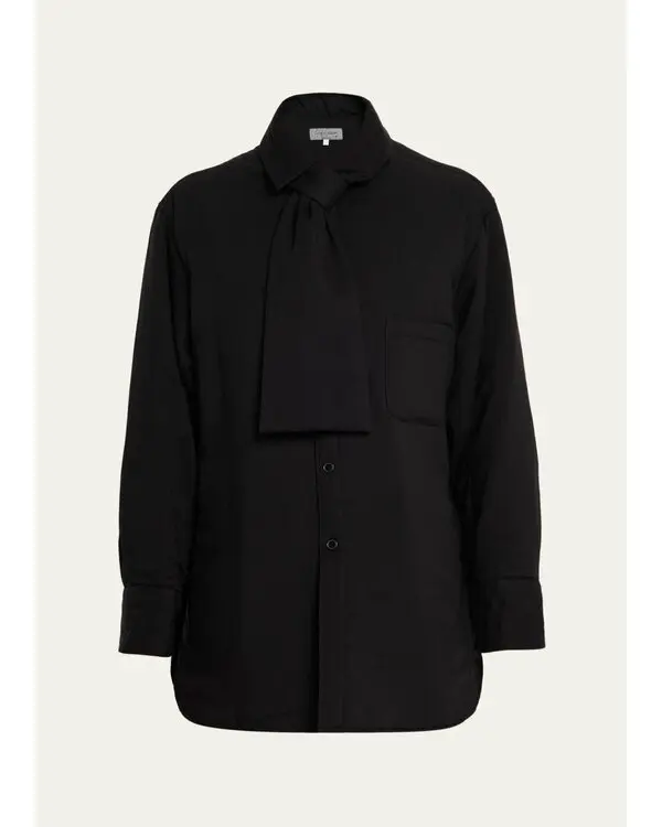 Yohji Yamamoto Cellulose Lawn Stole Detail Padded Shirt