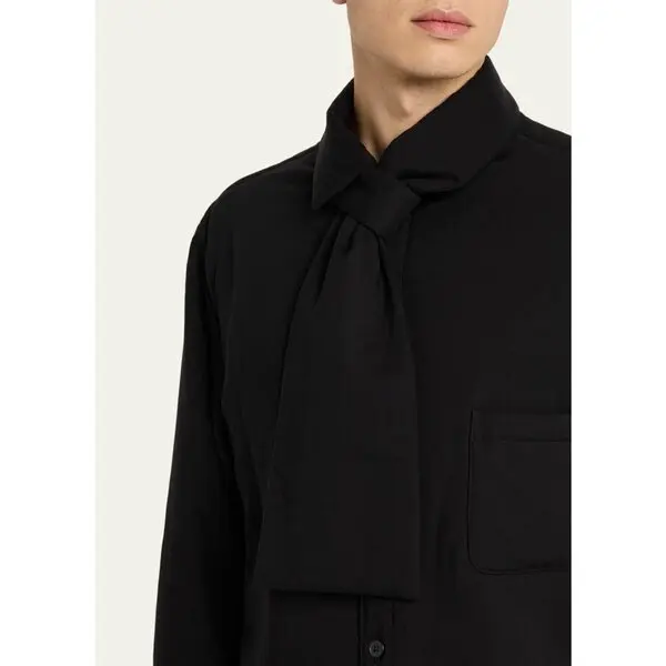 Yohji Yamamoto Cellulose Lawn Stole Detail Padded Shirt