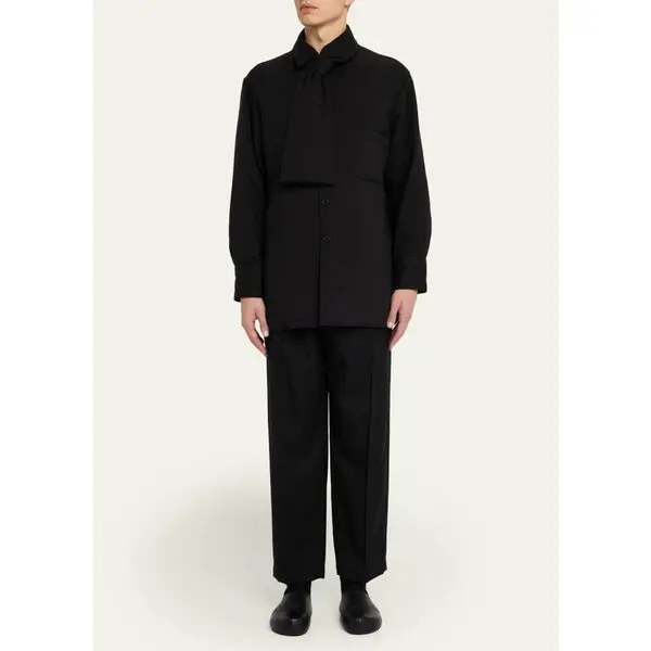 Yohji Yamamoto Cellulose Lawn Stole Detail Padded Shirt