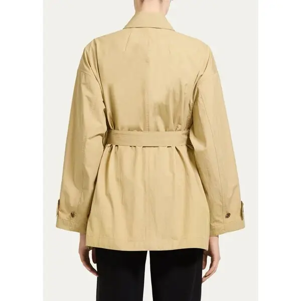 Theory Cropped Double-breasted Trench Coat