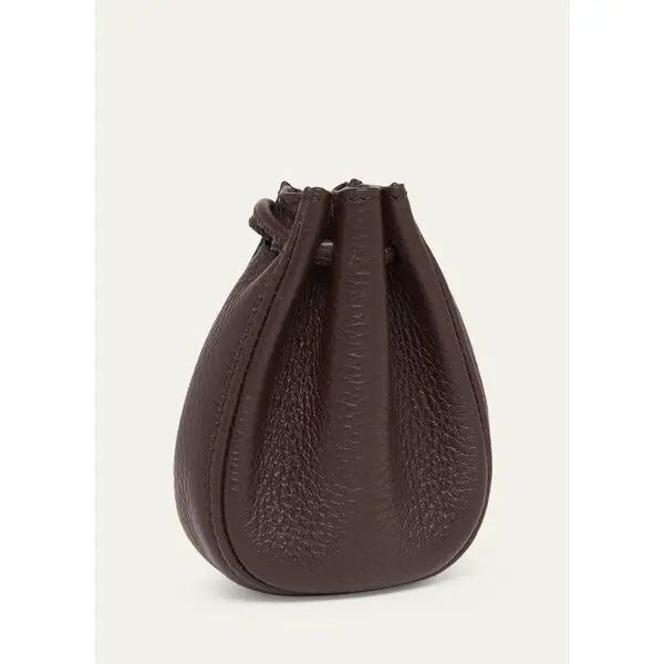 Valentino Garavani Mini Drawstring Bag In Grained Leather