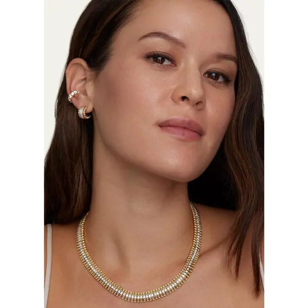 Jamie Wolf 18k Gold And White Gold Beaded Edge Necklace With Diamonds