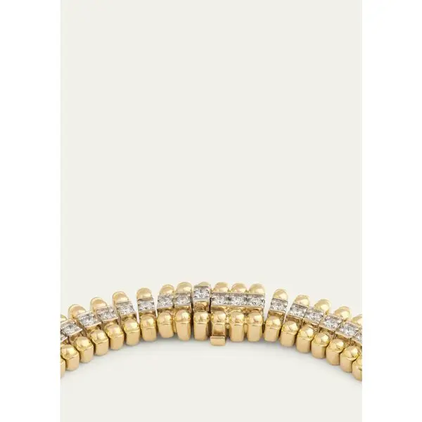 Jamie Wolf 18k Gold And White Gold Beaded Edge Necklace With Diamonds