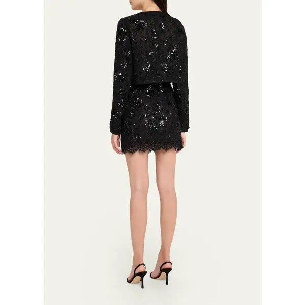 LoveShackFancy Eloweth Sequined Cropped Jacket