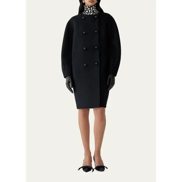 Carolina Herrera Wool Double-breasted Cocoon Coat