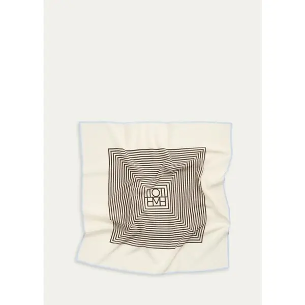 TOTEME Centered Monogram Silk Scarf
