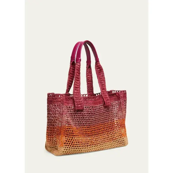Chloé Summer Banana Ombre Raffia Tote Bag