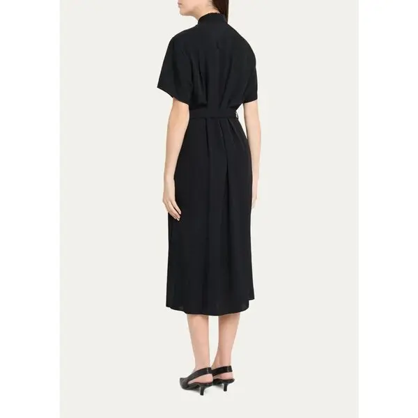 Theory Belted Twill Midi Shirtdress