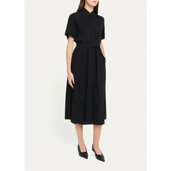 Theory Belted Twill Midi Shirtdress