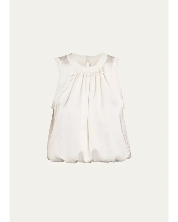 Cinq À Sept Peia Satin Bubble Top - Ivory