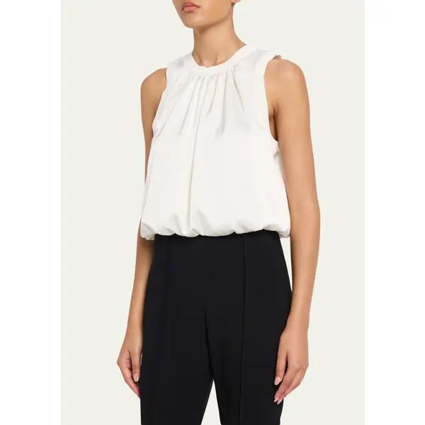 Cinq À Sept Peia Satin Bubble Top - Ivory