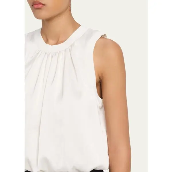 Cinq À Sept Peia Satin Bubble Top - Ivory