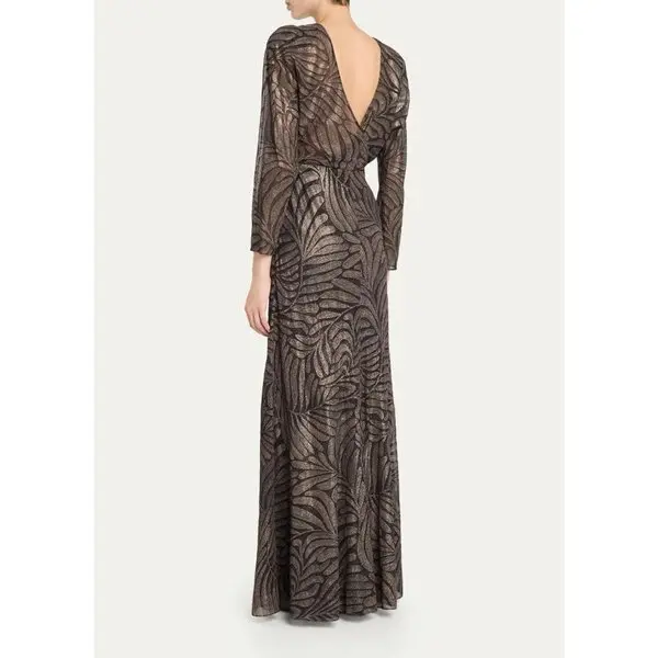 Ralph Lauren Shannen Foiled Chiffon Evening Dress
