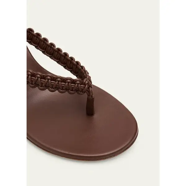 GIANVITO ROSSI 70mm Braided Nappa Leather Thong Sandals