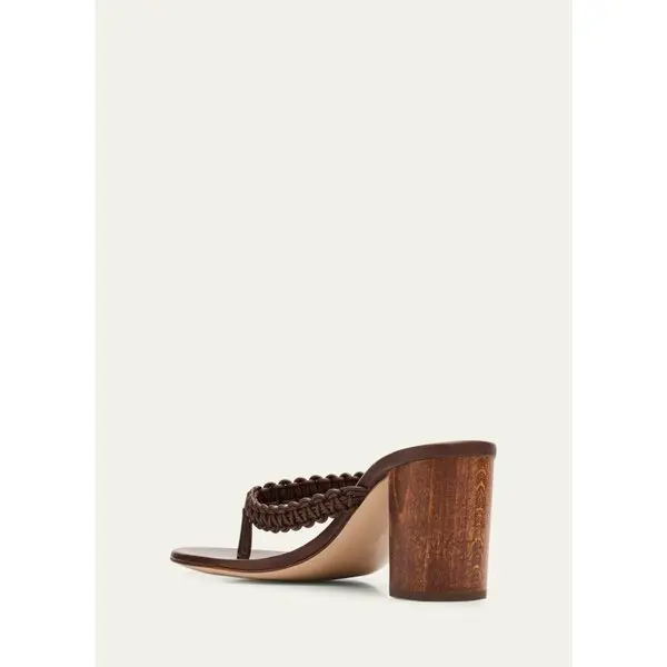GIANVITO ROSSI 70mm Braided Nappa Leather Thong Sandals